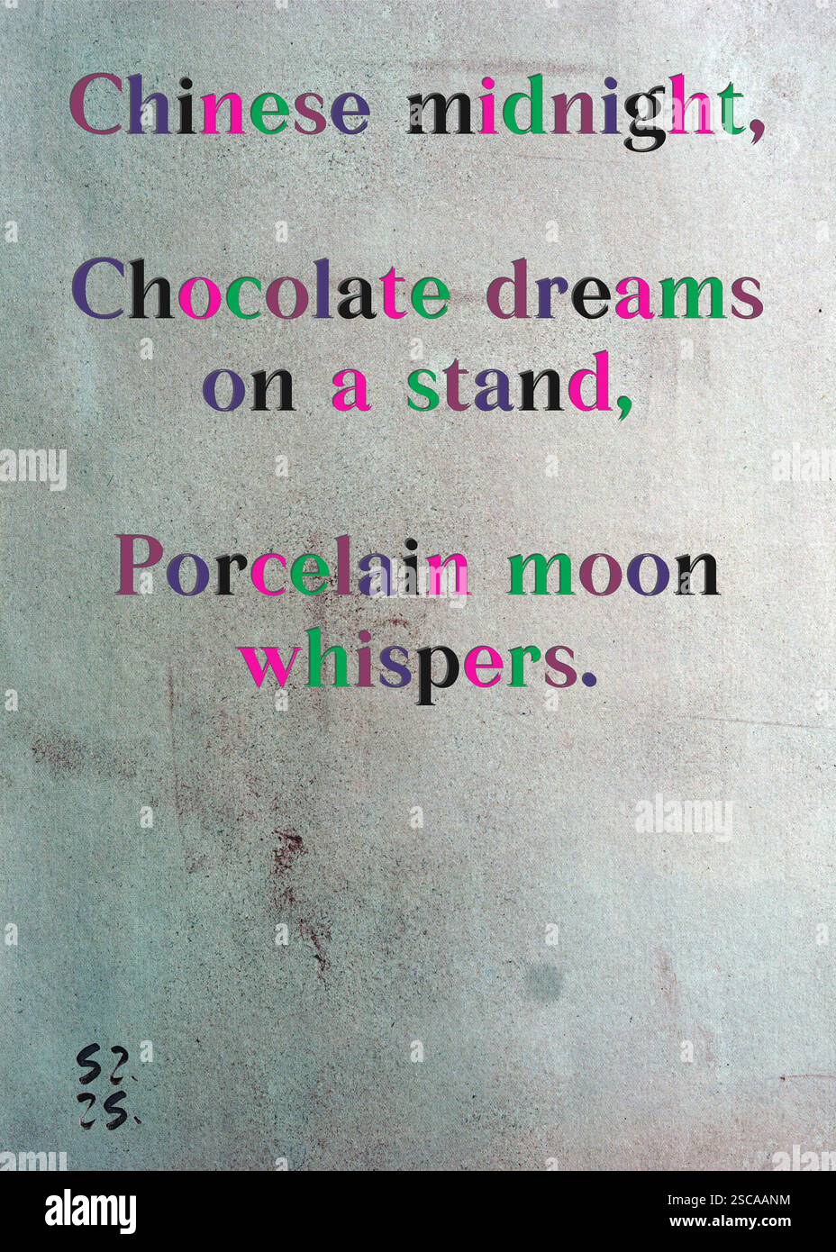 Chinese midnight, Chocolate dreams on a stand, Porcelain moon whispers ...