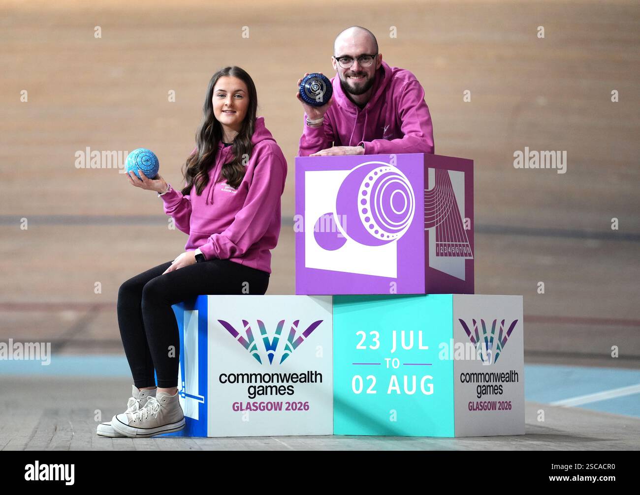 Beth Riva and Jason Banks at The Sir Chris Hoy Velodrome, Glasgow. The ...