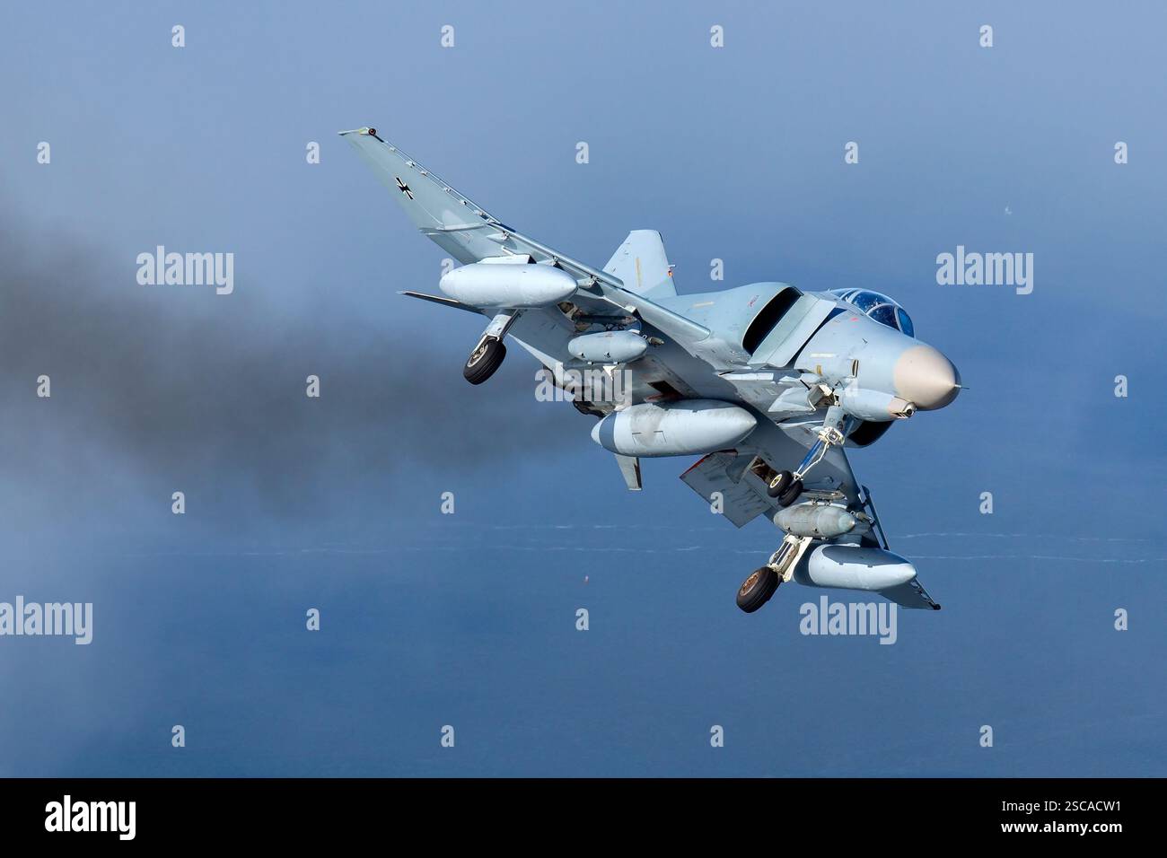 German Air Force McDonnell Douglas F-4 Phantom II performing high-speed ...