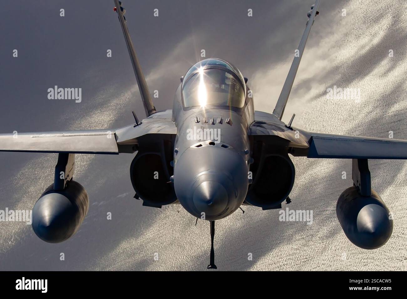 Finnish Air Force Boeing F/A-18 Hornet performing aerial maneuvers ...