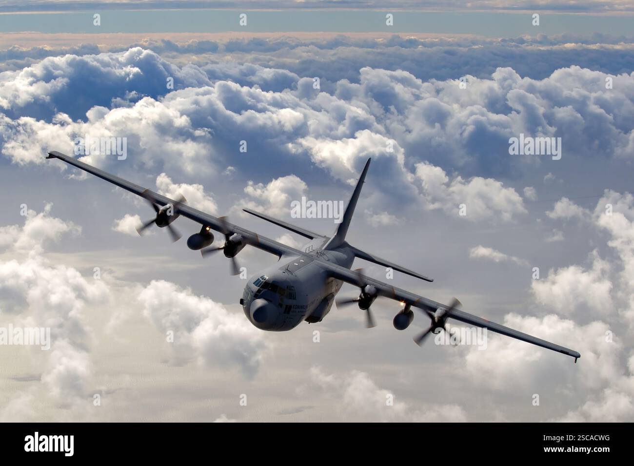 Royal Netherlands Air Force Lockheed C-130 Hercules in flight during an ...