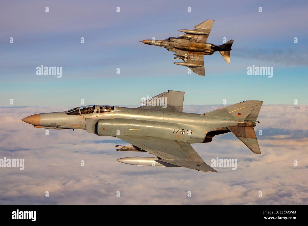 A German Air Force McDonnell Douglas F-4 Phantom II fighter jet flying ...