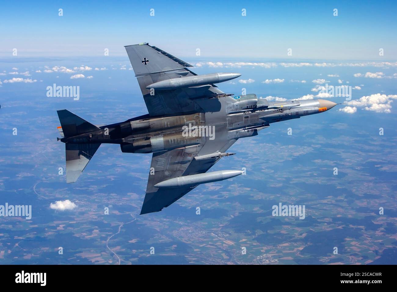 A German Air Force McDonnell Douglas F-4 Phantom II in flight, captured ...
