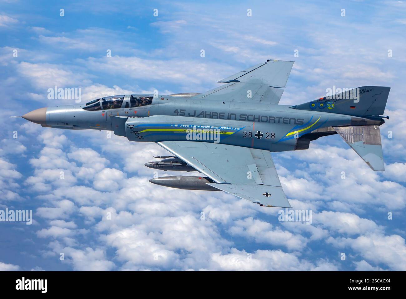 A German Air Force McDonnell Douglas F-4 Phantom II flying at high ...