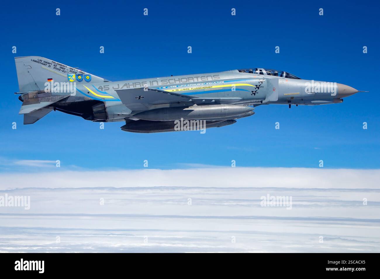 A German Air Force McDonnell Douglas F-4 Phantom II in flight during an ...