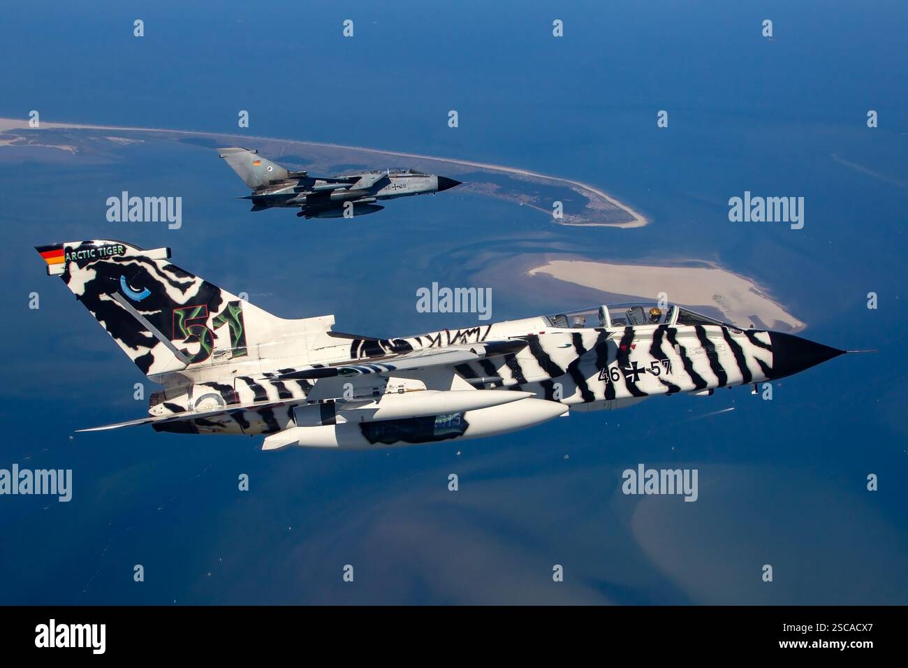 A German Air Force Panavia Tornado in flight during an air-to-air photo ...