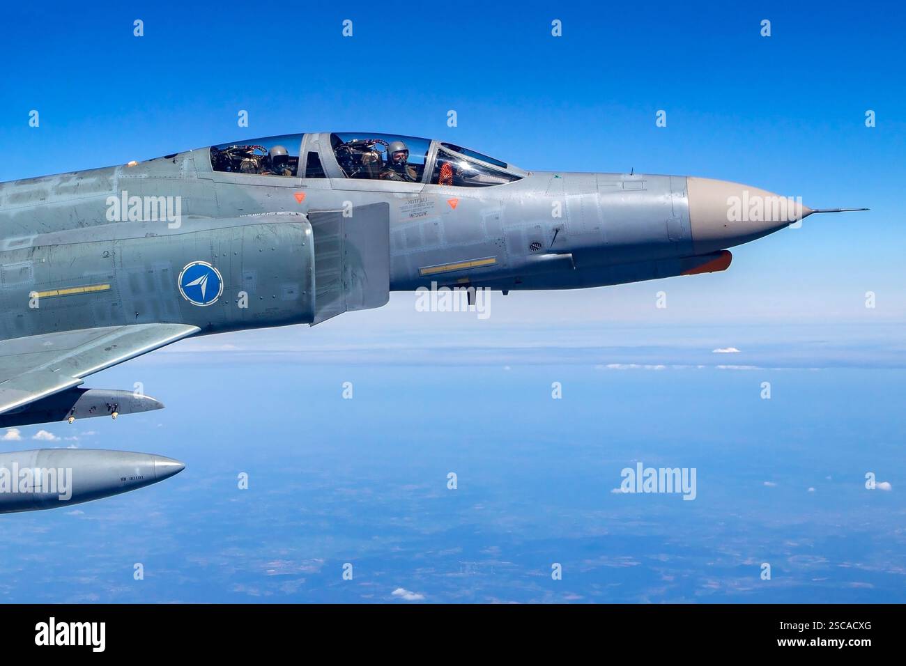A German Air Force McDonnell Douglas F-4 Phantom II in a high-speed ...