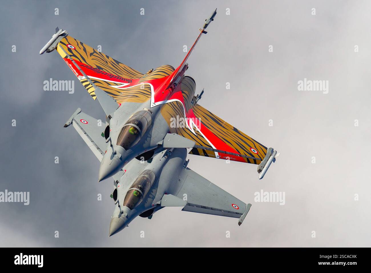 The French Air Force Dassault Rafale fighter jet in flight during an ...