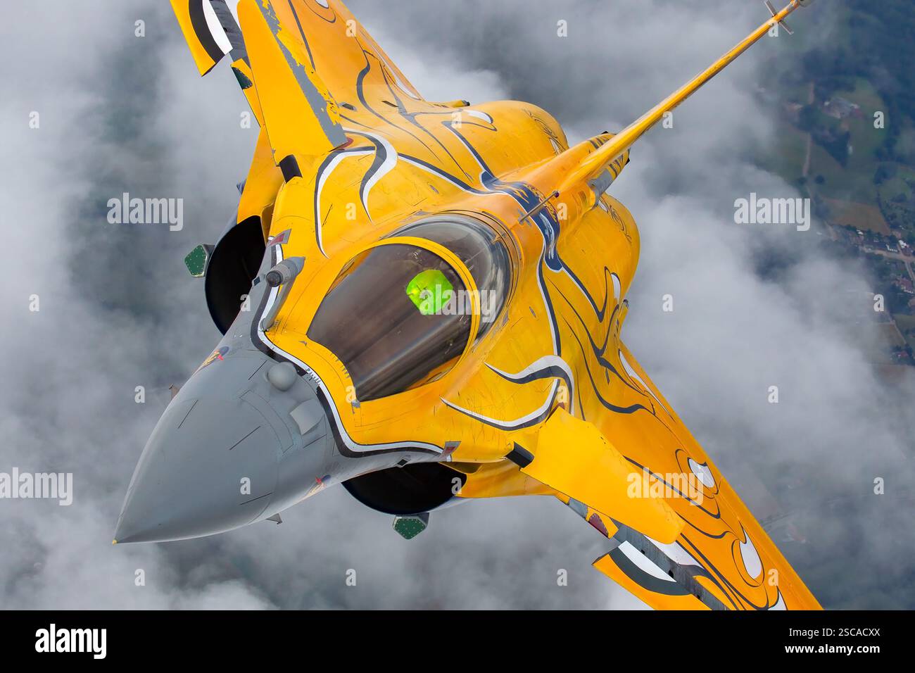 A French Air Force Dassault Rafale flying during an air-to-air photo ...