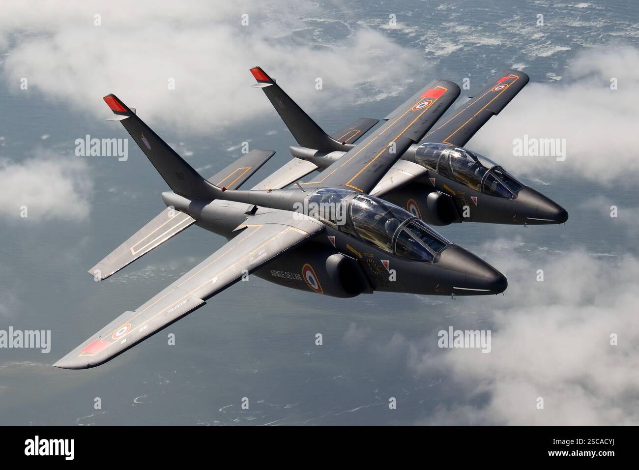 French Air Force Dassault/Dornier Alpha Jet in flight during an air-to ...