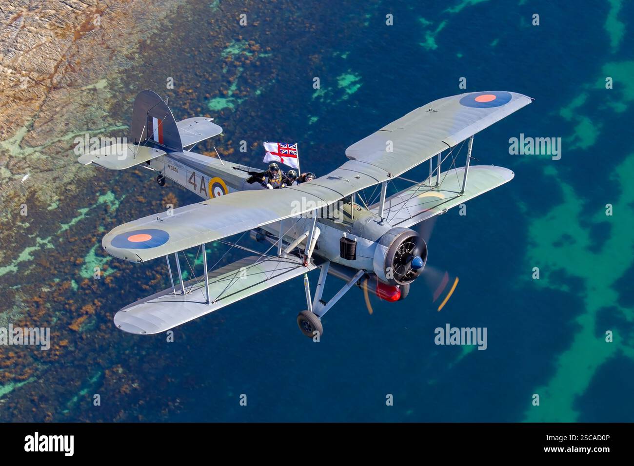 Fairey Swordfish performing a turn during an air-to-air photo shoot ...