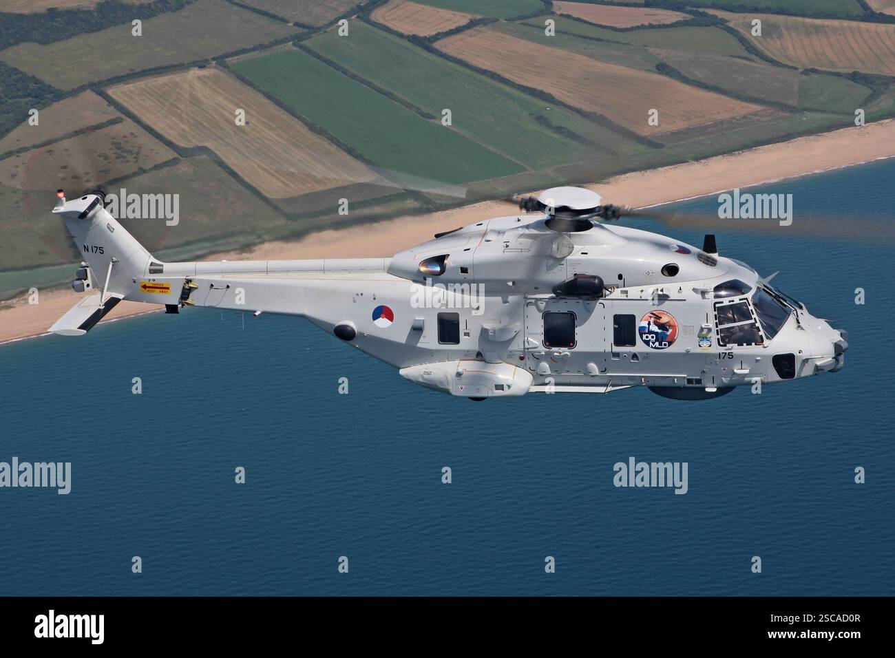 A Royal Netherlands Air Force NH90 in mid-flight, demonstrating its capabilities as a multi-role ...