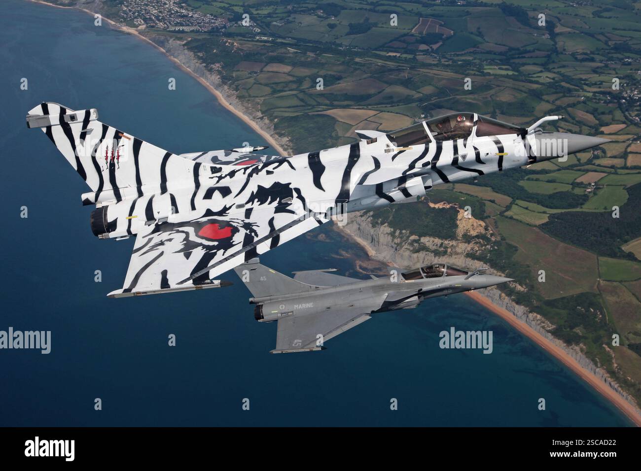 A French Navy Dassault Rafale captured in flight during an air-to-air ...