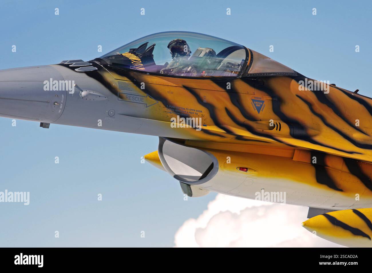 Belgian Air Force F-16 Tiger, a multi-role fighter aircraft powered by ...