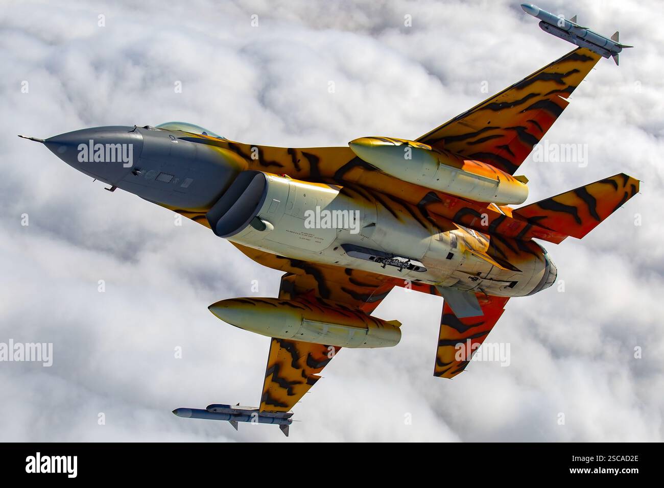 Belgian Air Force F-16 Tiger in an air-to-air photo shoot. This special ...