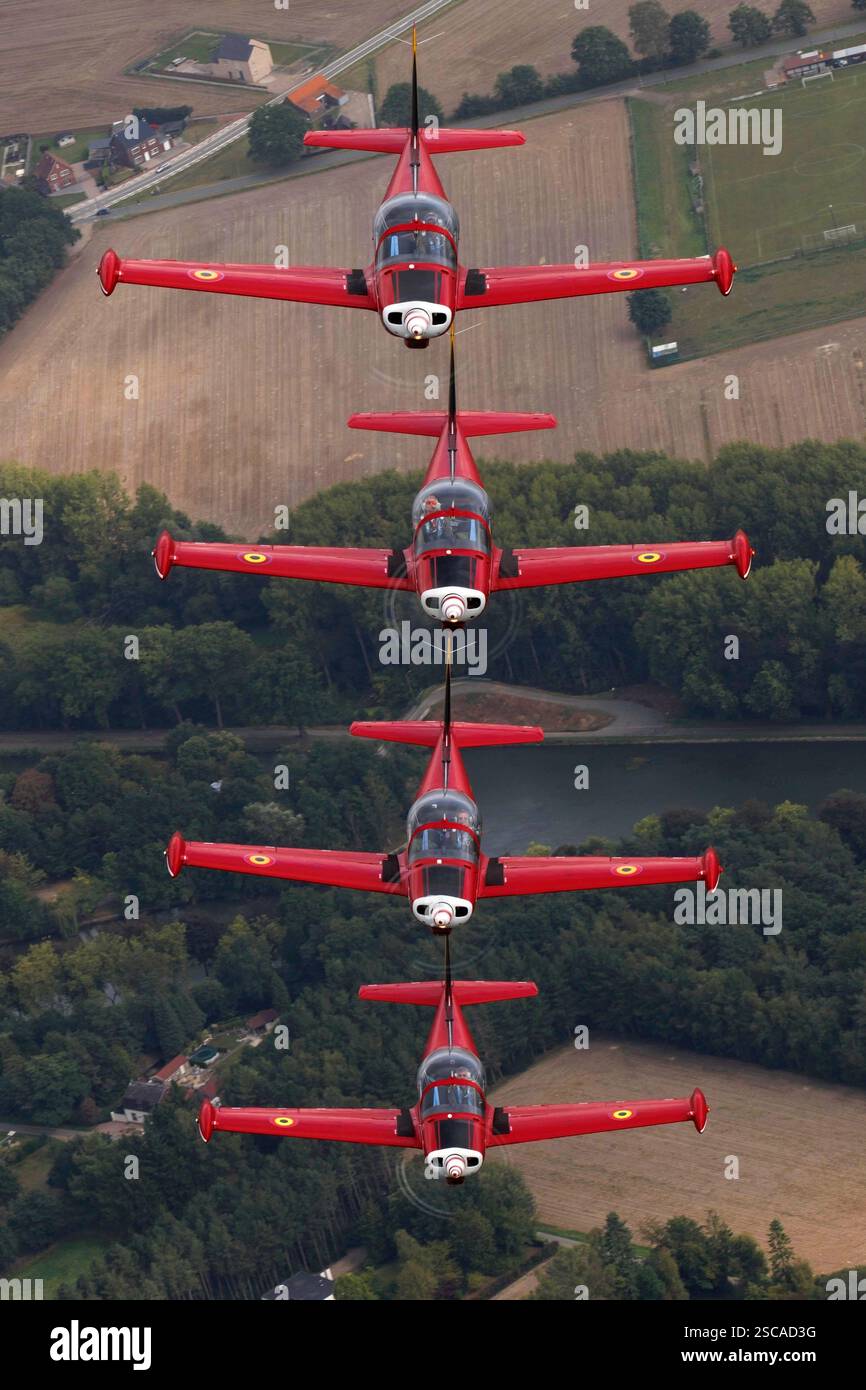 The Belgian Air Force Red Devils perform precision aerobatics with ...