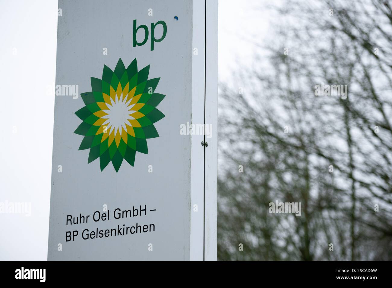 Gelsenkirchen, Germany. 06th Feb, 2025. The BP logo can be seen on a ...