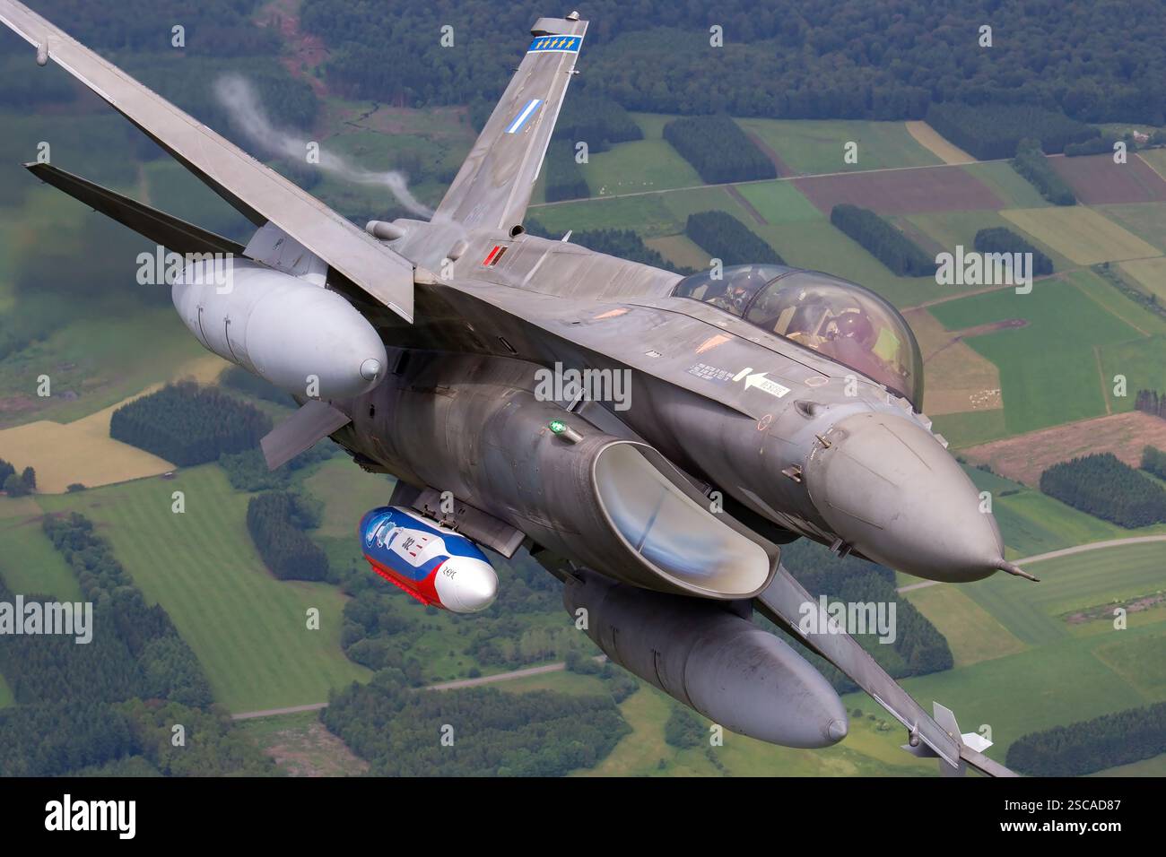 A Hellenic Air Force Lockheed Martin F-16 Fighting Falcon, painted in ...