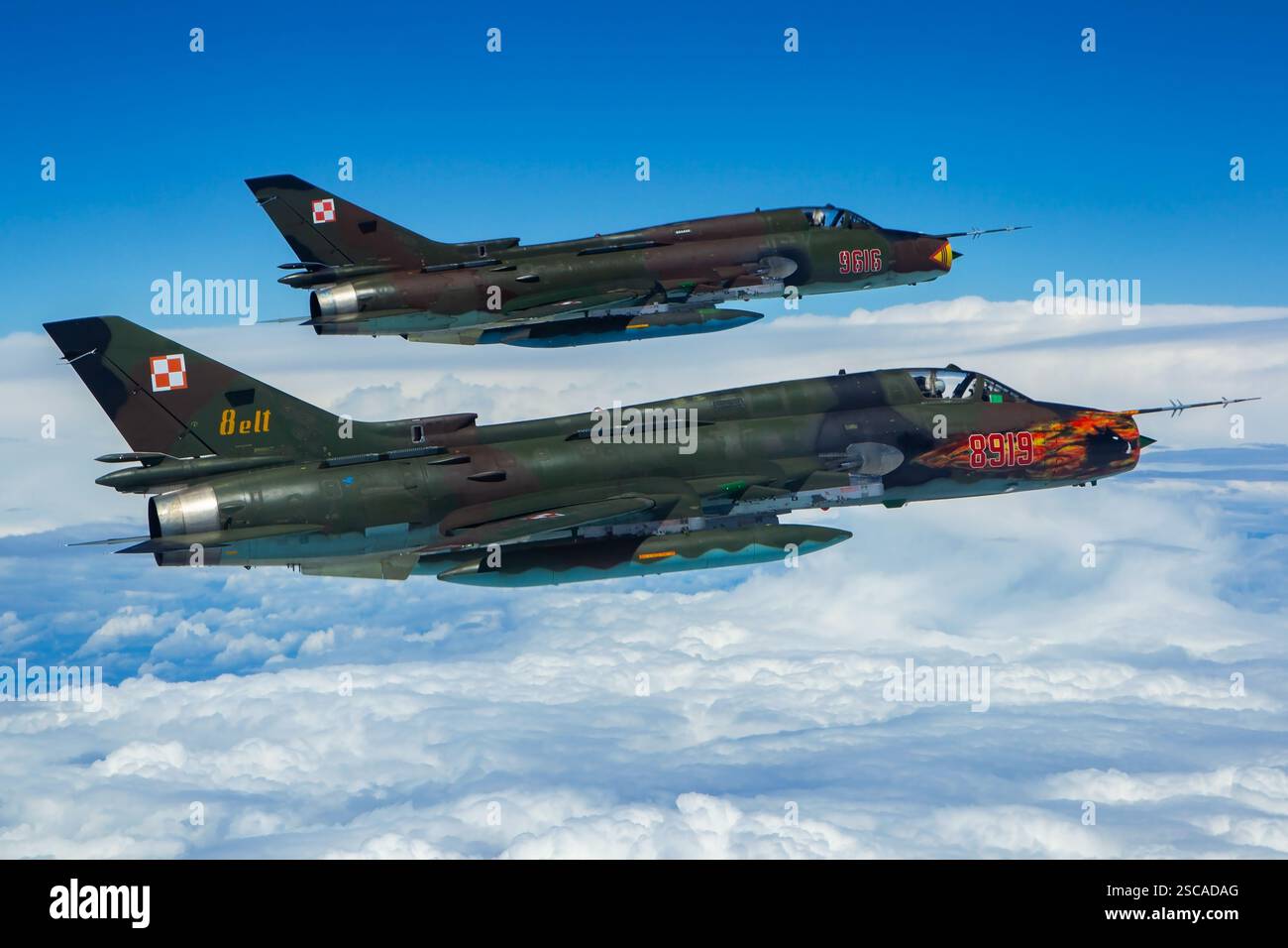 A Polish Air Force Sukhoi Su-22 aircraft in flight. The Su-22 is a ...