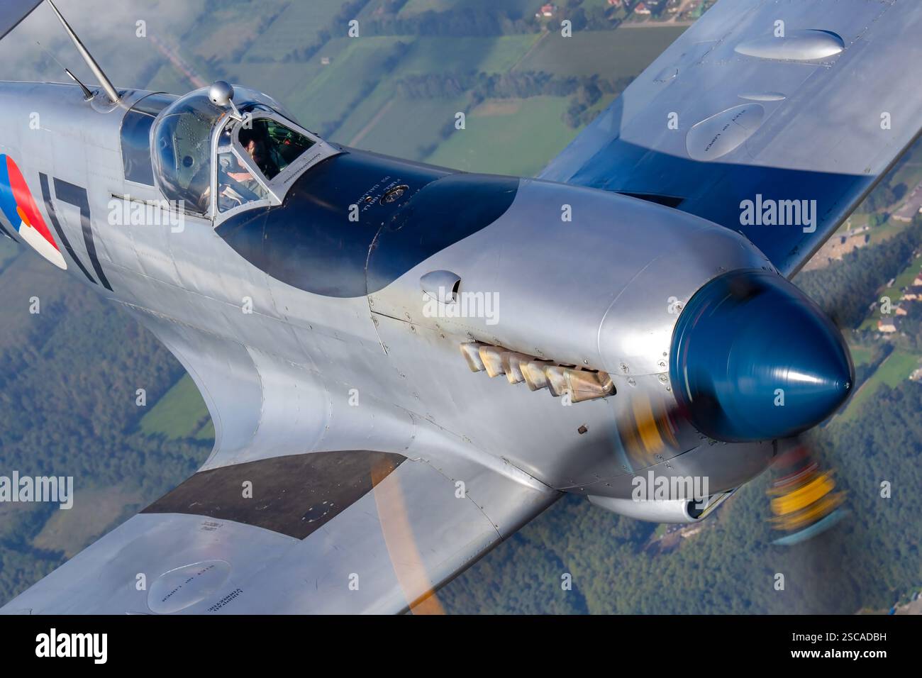 A Supermarine Spitfire, a British single-seat fighter, captured in ...