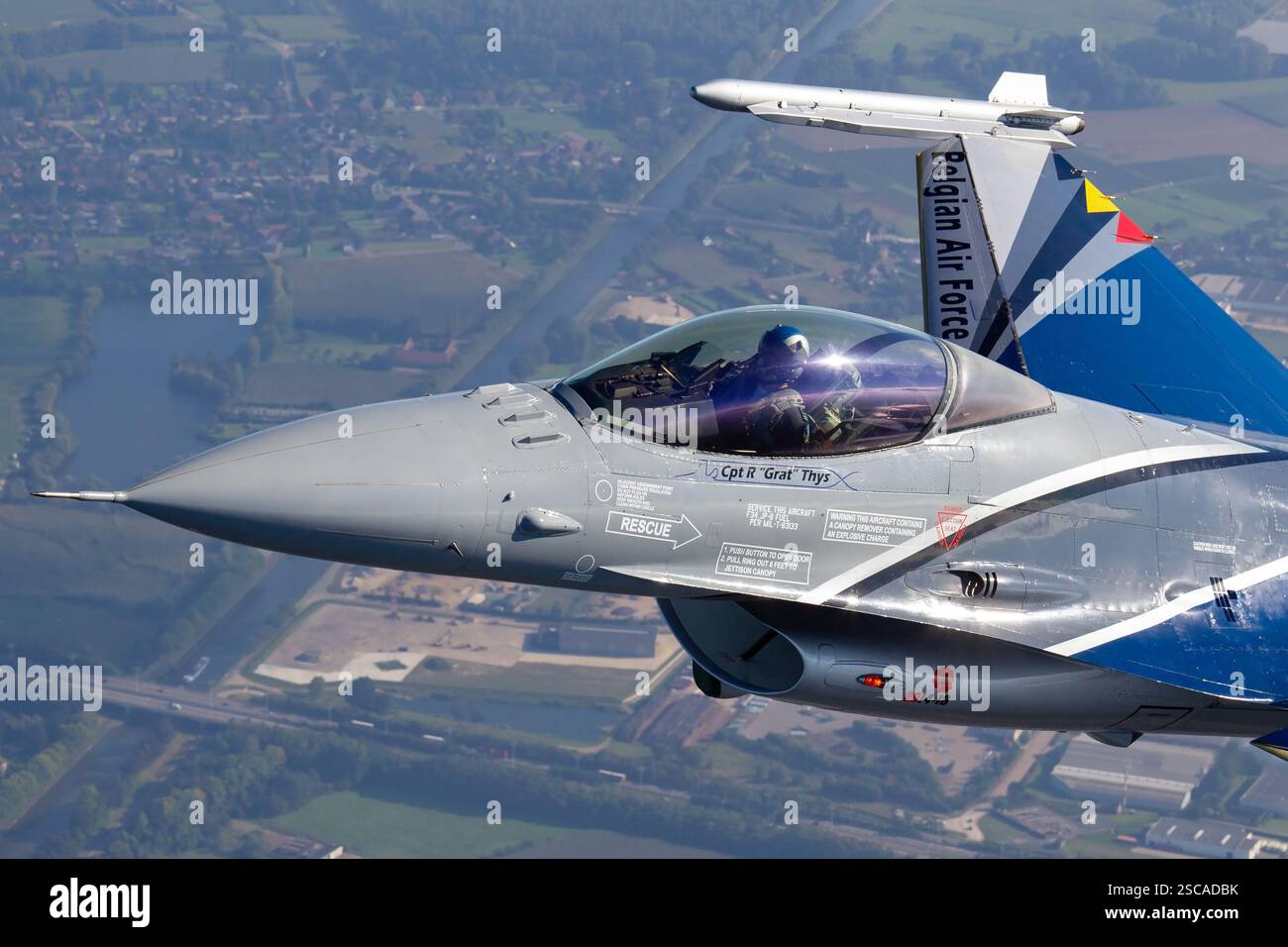 A Belgian Air Force F-16 Fighting Falcon in flight during an air-to-air ...