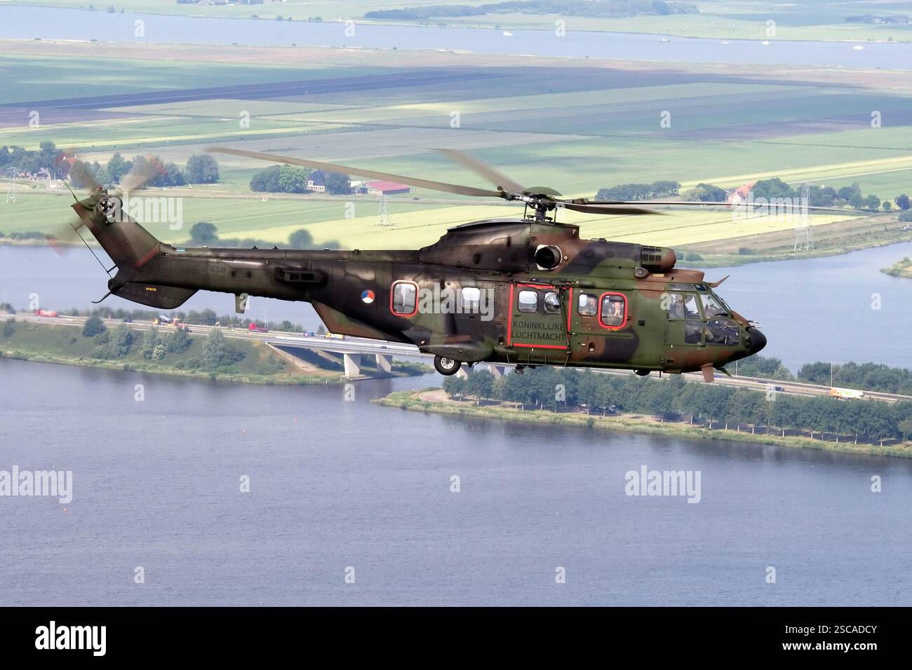 Royal Netherlands Air Force Eurocopter AS532 Cougar in flight during an ...