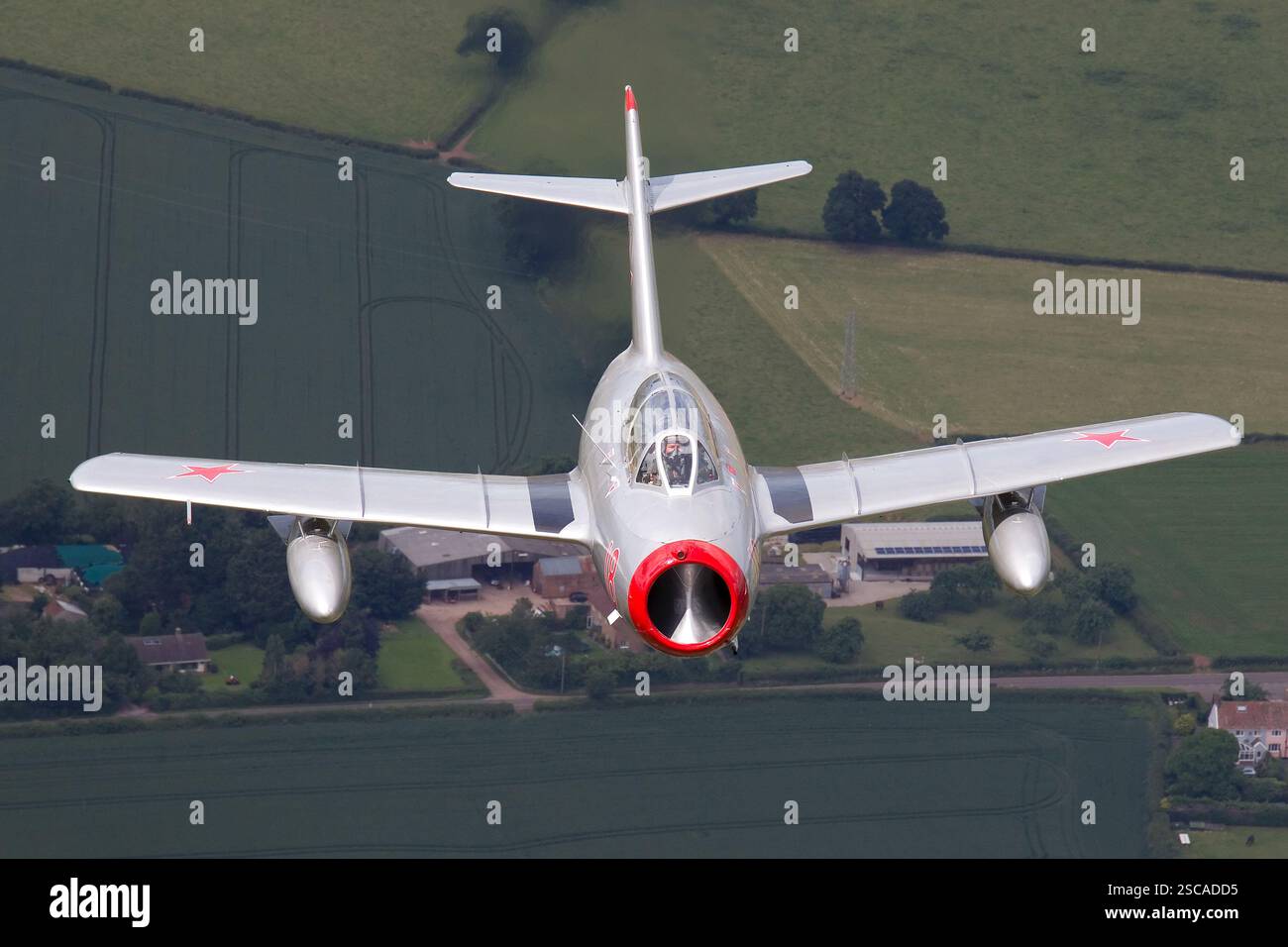 MiG-15 flying at high speed. Powered by a Klimov VK-1 turbojet engine ...