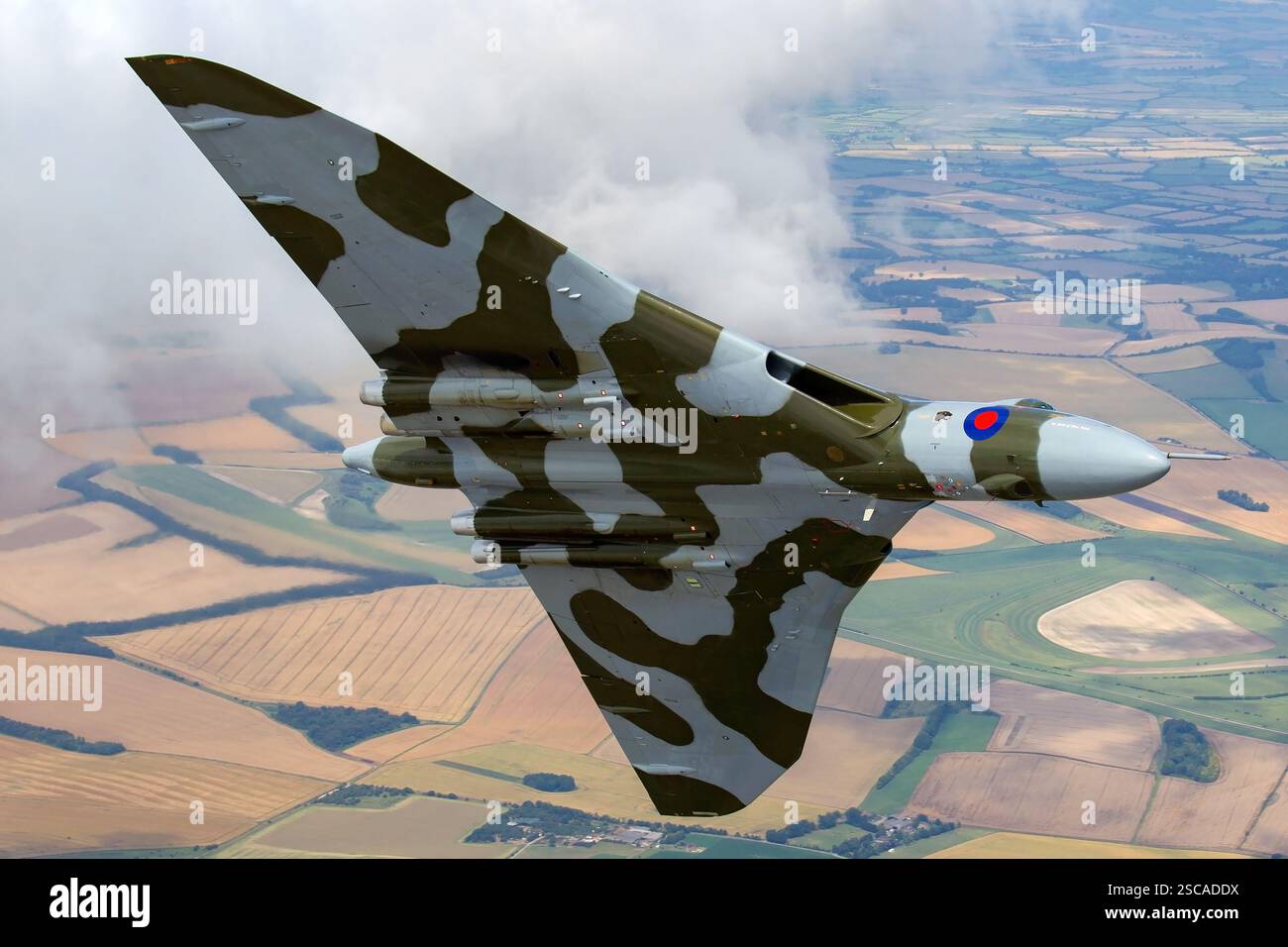 An RAF Avro Vulcan in flight, showcasing its iconic delta wing design ...