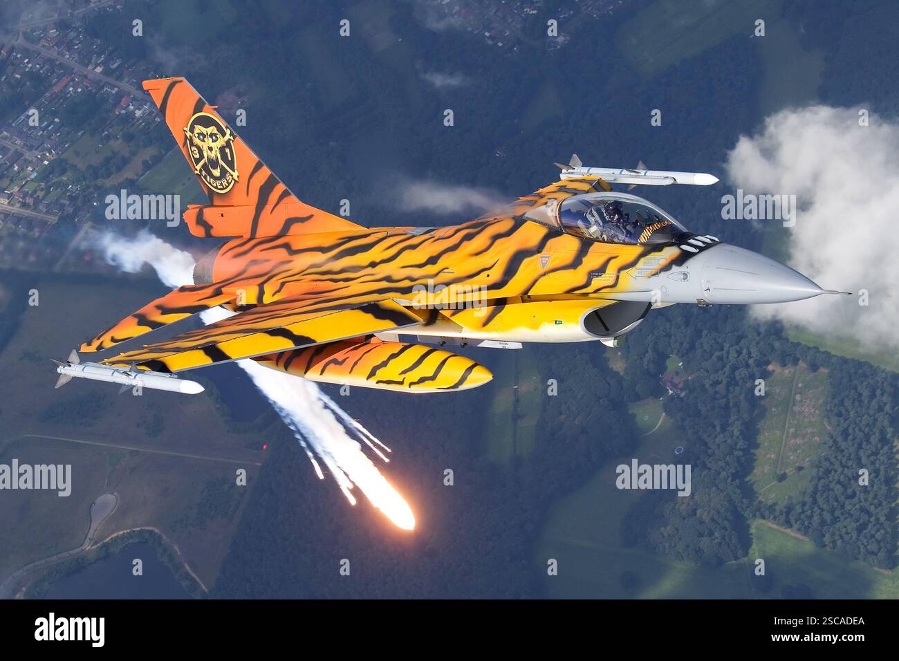 Belgian Air Force General Dynamics F-16 Fighting Falcon Tiger, equipped ...