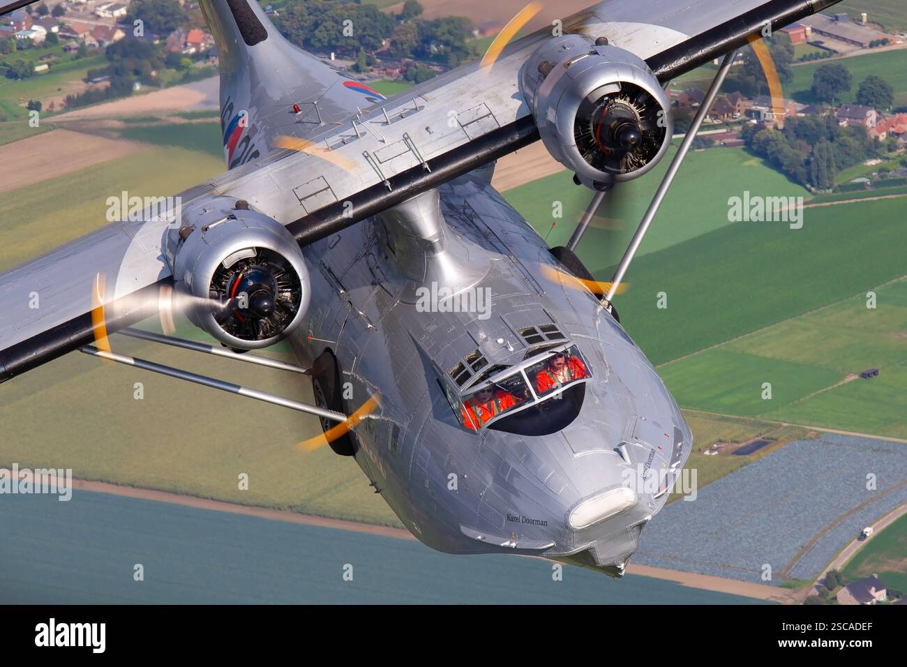 Consolidated PBY Catalina in flight during an air-to-air photo shoot ...