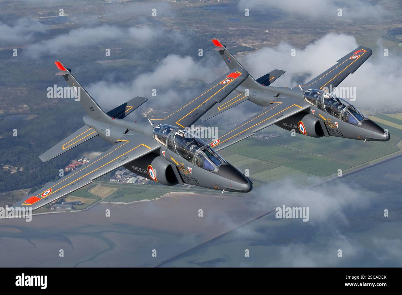 French Air Force Dassault/Dornier Alpha Jet in flight during an air-to ...