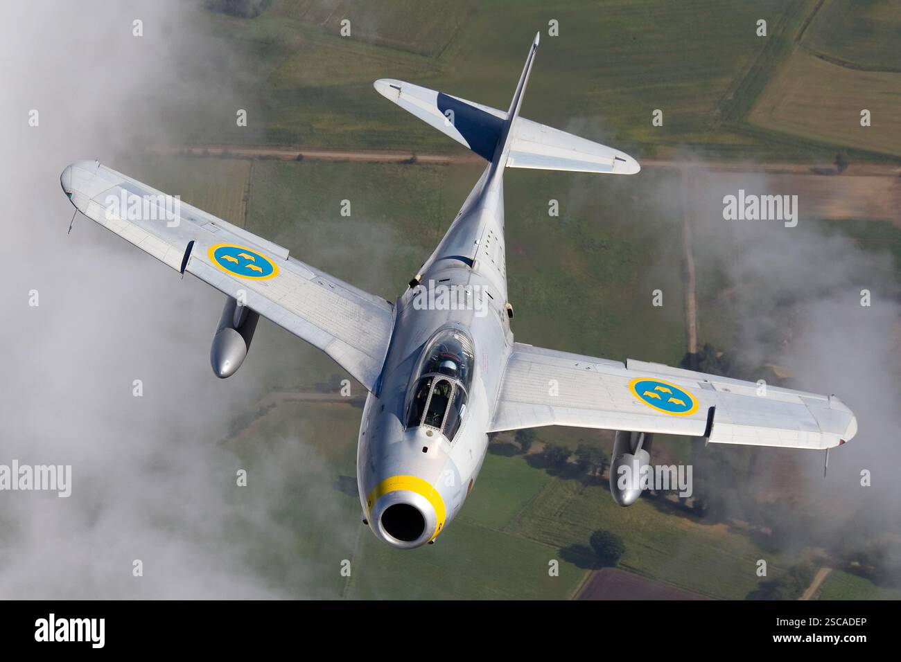 The Saab 29 Tunnan, a Swedish jet aircraft powered by the Rolls-Royce ...