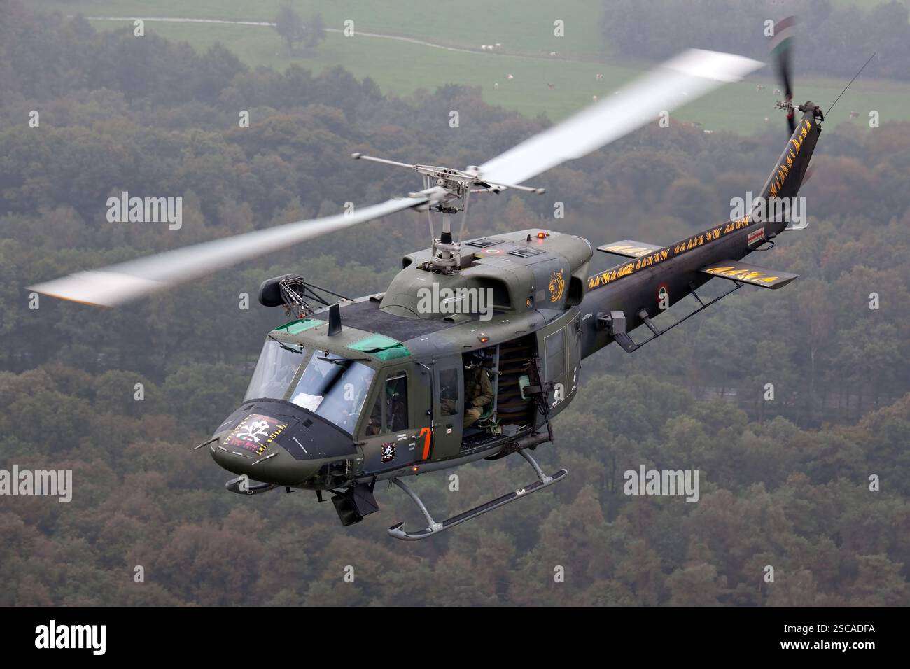 Italian Air Force UH-1D Huey performing during the Tigermeet air ...