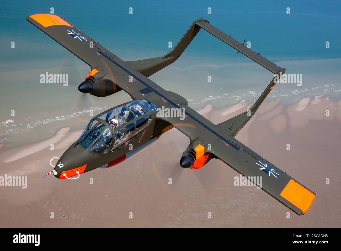 The OV-10 Bronco, a light attack and observation aircraft, flying ...