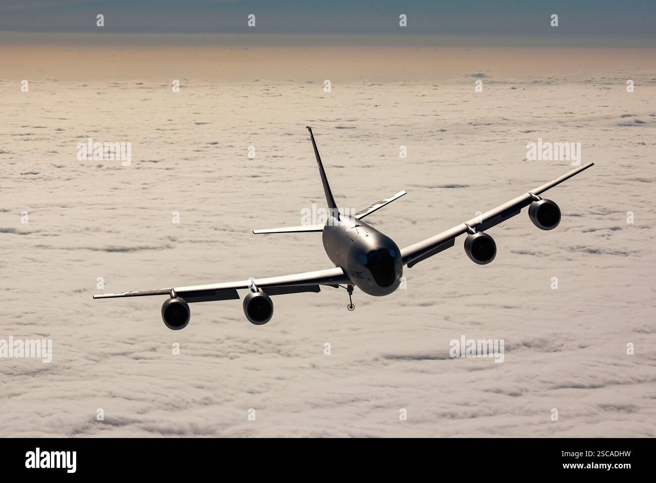 US Air Force KC-135 Stratotanker performing an aerial refueling ...