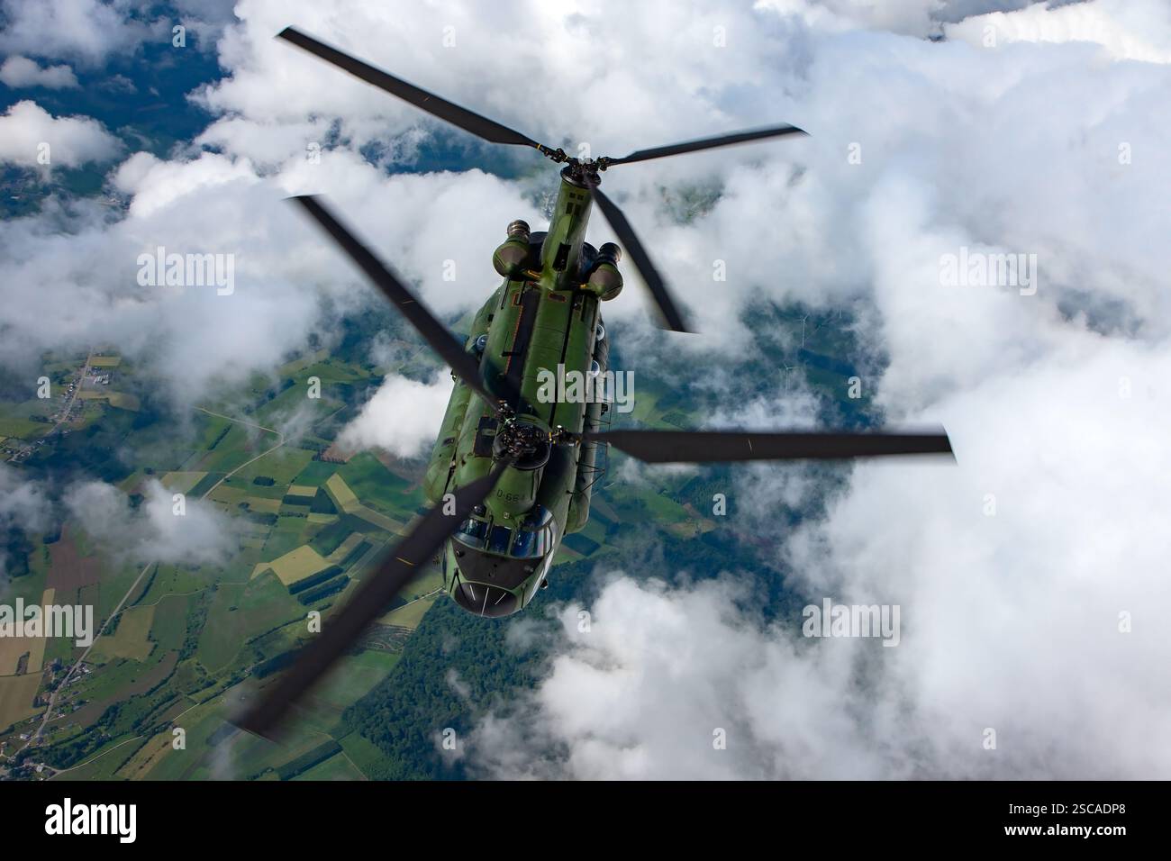 Royal Netherlands Air Force Boeing CH-47 Chinook helicopter in flight ...