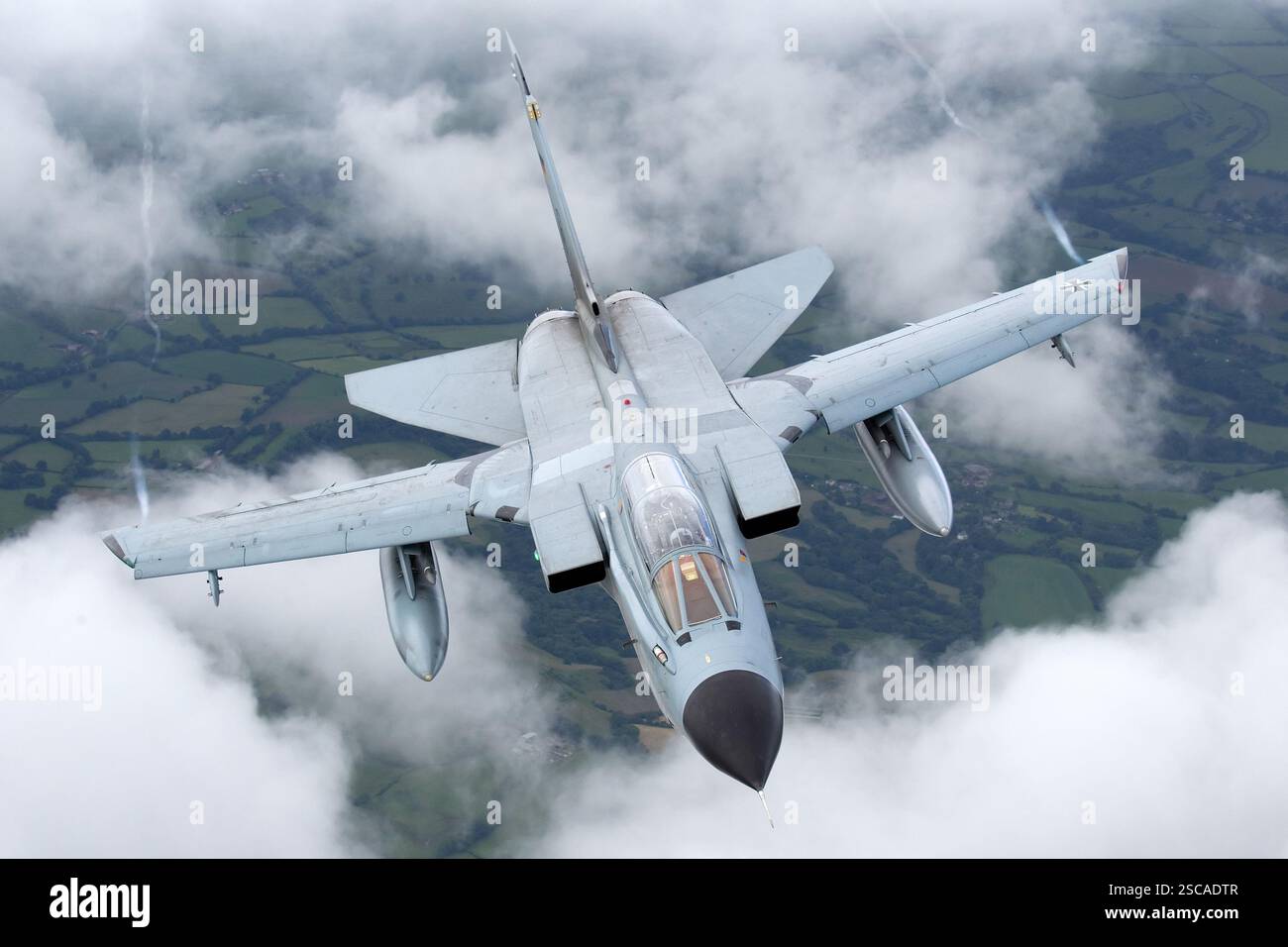 German Air Force Tornado executing a sharp turn during an air-to-air ...