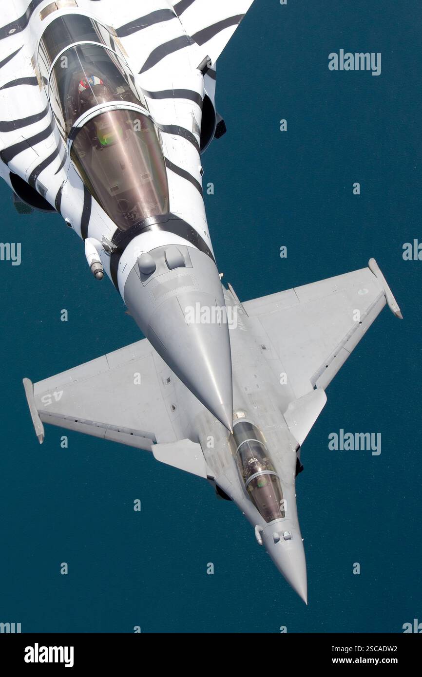 A French Navy Dassault Rafale performing high-speed maneuvers during an ...