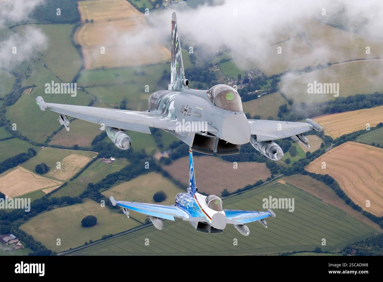 German Air Force Eurofighter Typhoon in flight. Powered by two Eurojet EJ200 engines, the ...