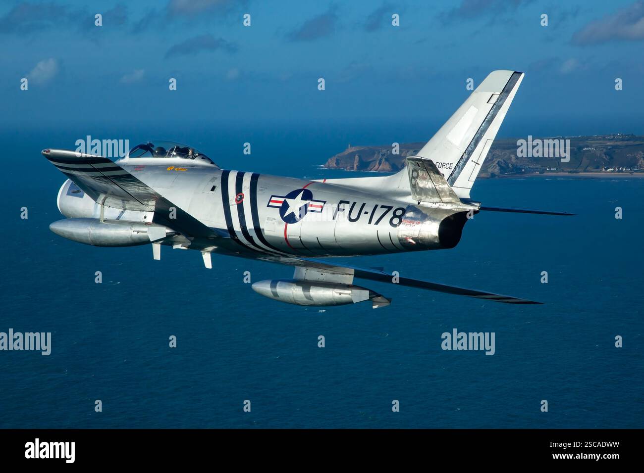 North American F-86 Sabre, a jet fighter powered by the General Electric J47 turbojet engine ...