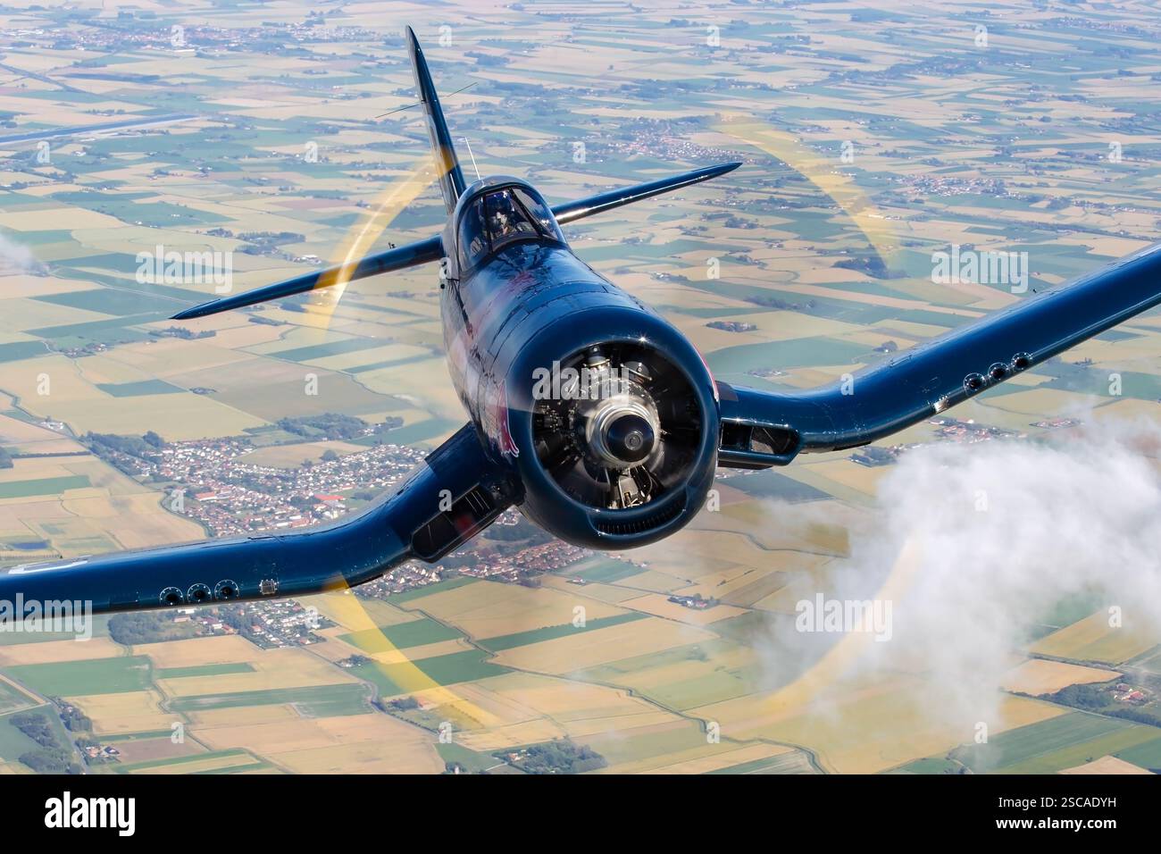 A Flying Bulls-operated F4U Corsair performing during an air-to-air ...