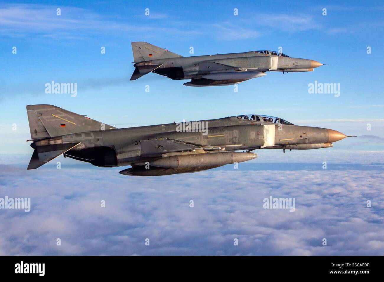 German Air Force McDonnell Douglas F-4 Phantom II, performing an air-to ...