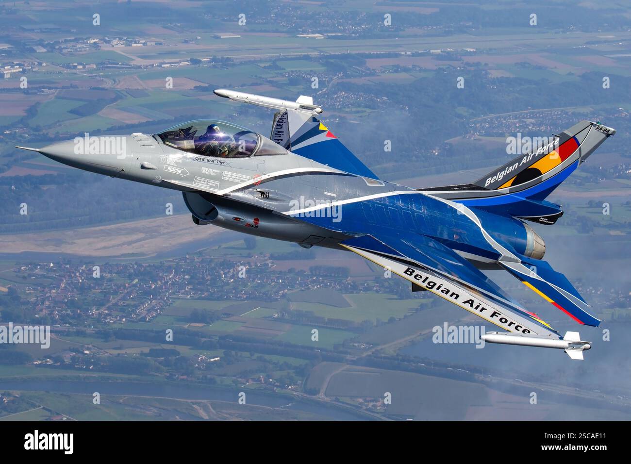 A Belgian Air Force F-16 Fighting Falcon in action during an air-to-air ...