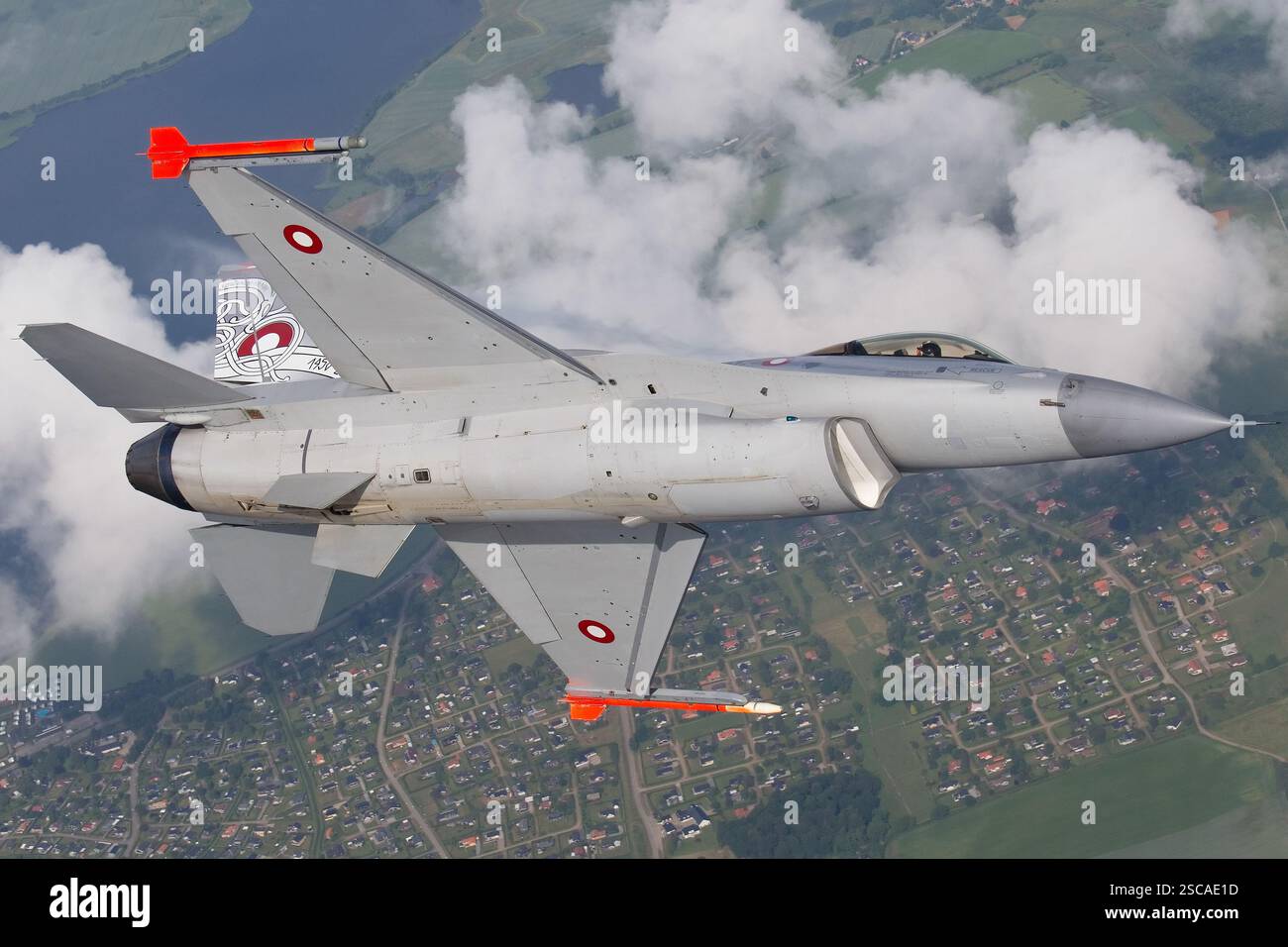 Danish Air Force Lockheed Martin F-16 Fighting Falcon performing a ...