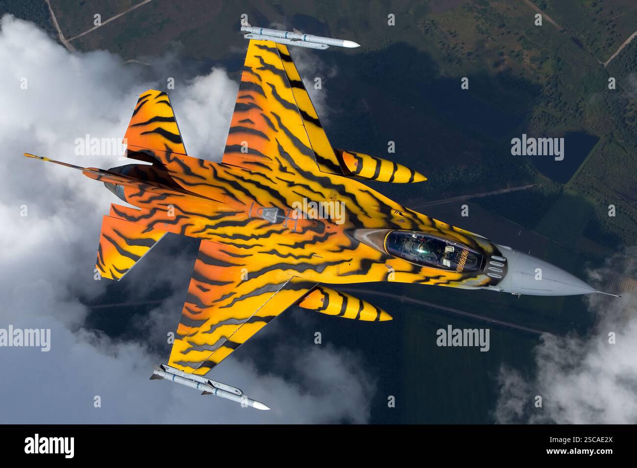Belgian Air Force F-16 Tiger, a multi-role fighter aircraft powered by ...