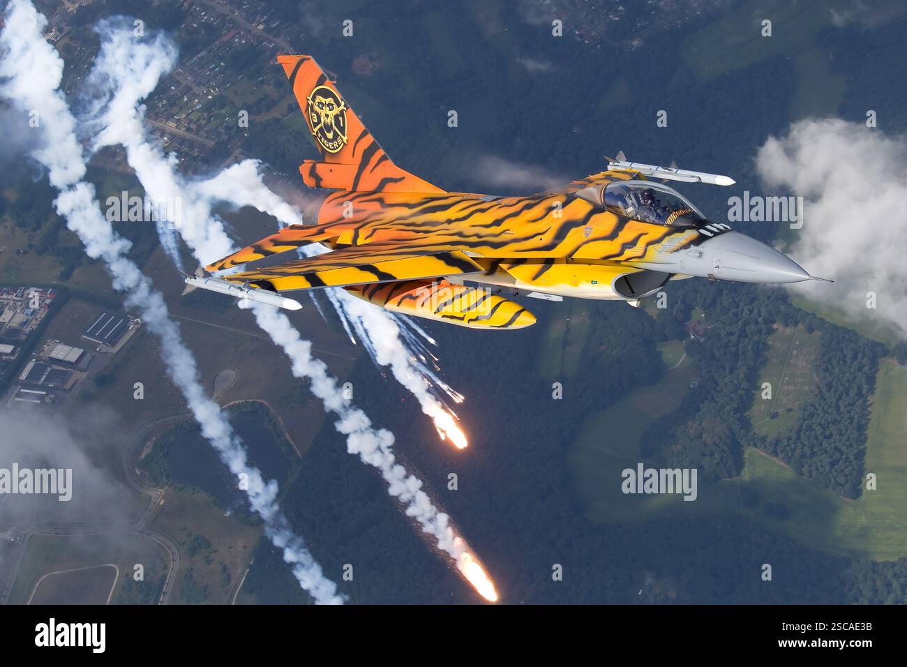 Belgian Air Force General Dynamics F-16 Fighting Falcon Tiger, powered ...