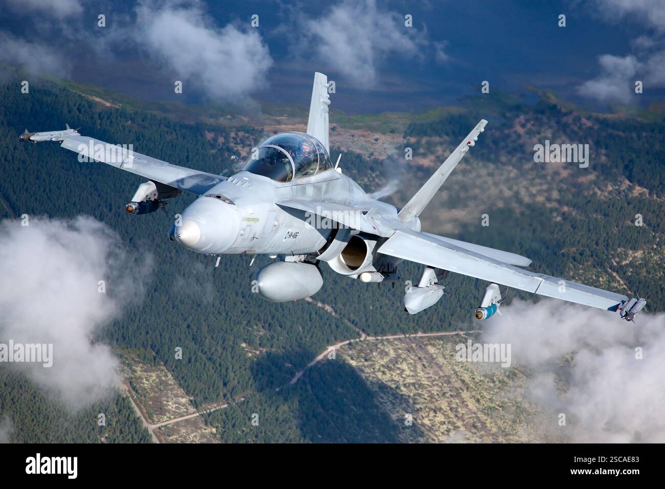 The Finnish Air Force F/A-18 Hornet captured during an air-to-air photo ...