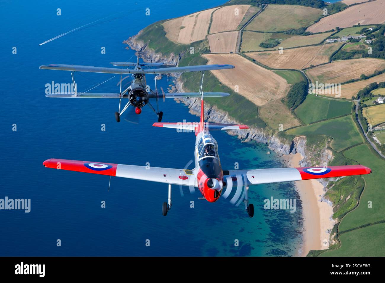 De Havilland Chipmunk and Fairey Swordfish in formation during an air ...