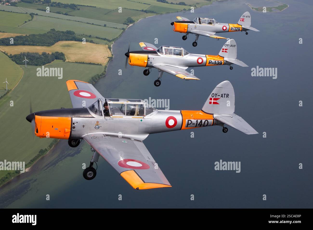 Danish Air Force De Havilland DHC-1 Chipmunk (Chip Chaps) flying in ...