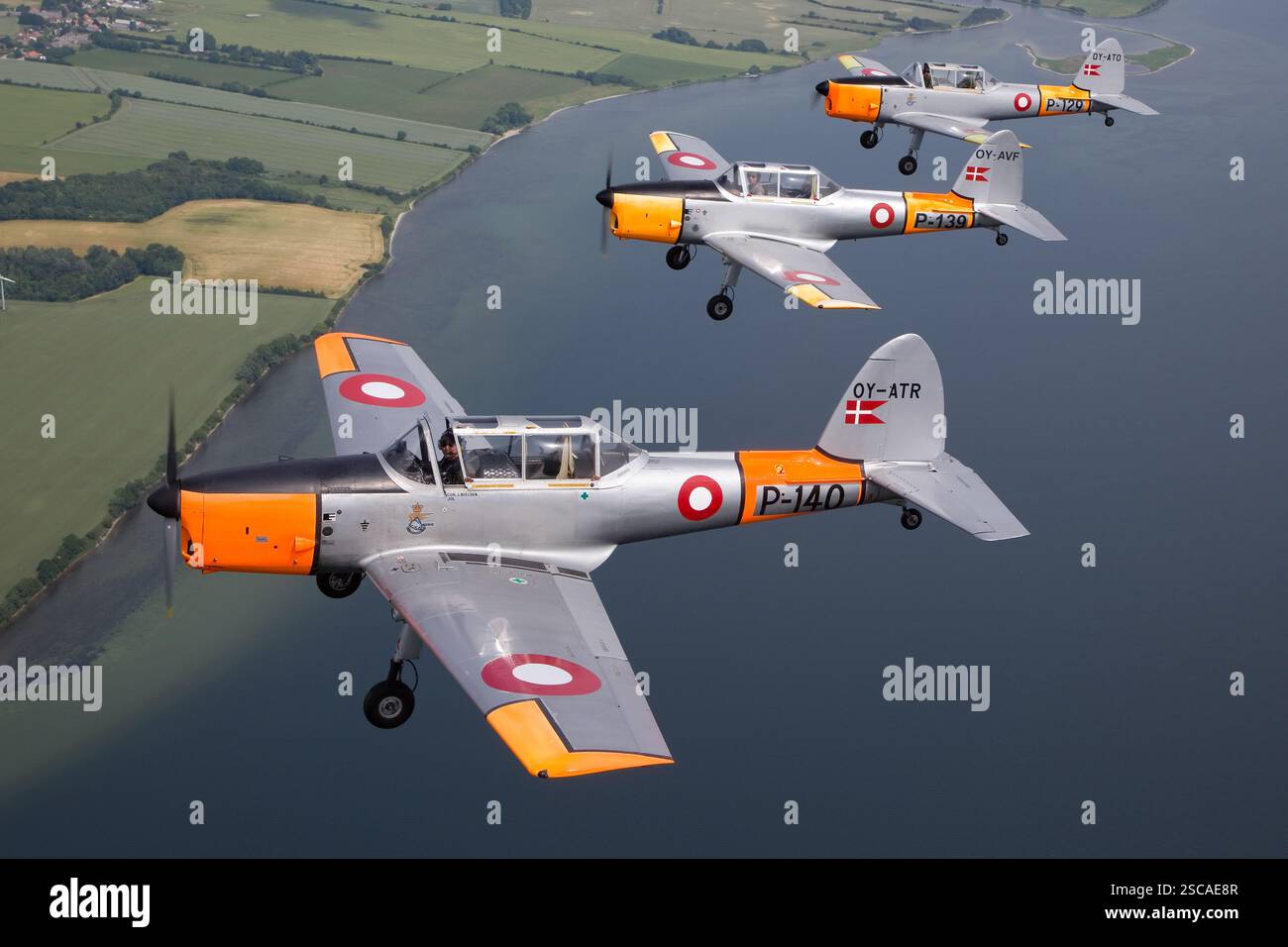 Danish Air Force De Havilland DHC-1 Chipmunk (Chip Chaps) in flight ...